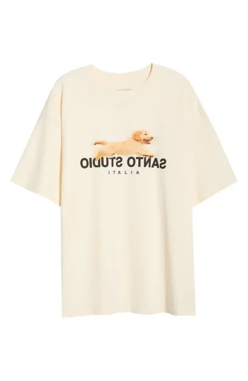 SANTO STUDIO Security Team Drappo Boxy Fit Cotton Graphic T-shirt