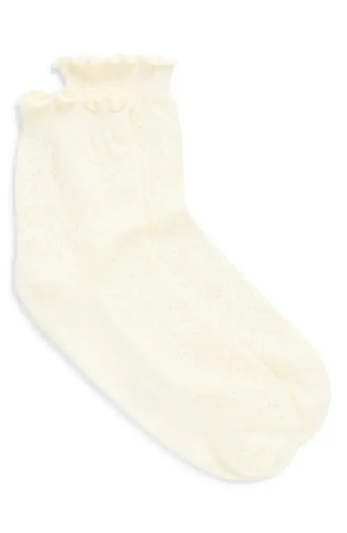 STEMS Pointelle Ankle Socks - Ivory