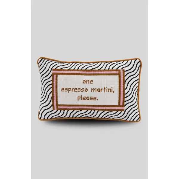 FURBISH Espresso Martini Needlepoint Pillow - Rust