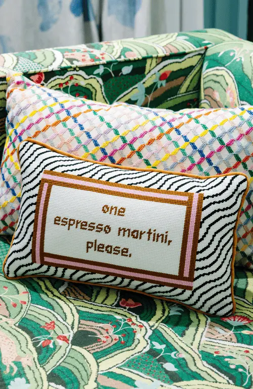 FURBISH Espresso Martini Needlepoint Pillow