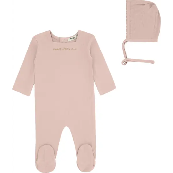 NOGGIWEAR Sweet Little One Footie And Bonnet - Pink
