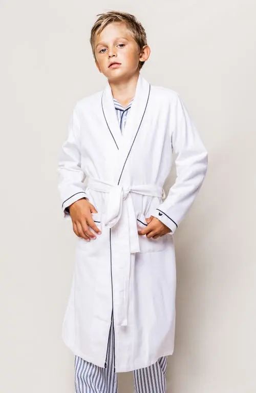 PETITE PLUME Flannel Robe - White