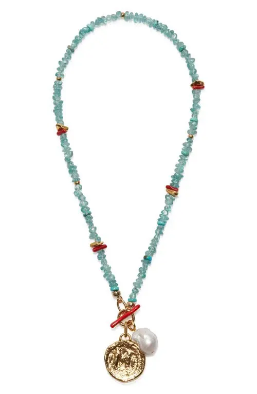 LIZZIE FORTUNATO Cala Freshwater Pearl Charm Beaded Necklace - Multi