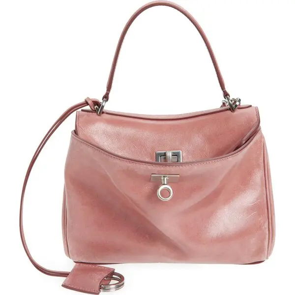 Balenciaga Mini Rodeo Lambskin Top Handle Bag - Rose Quartz