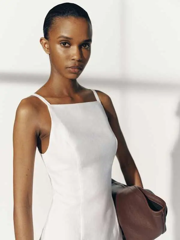 REFORMATION Mora Linen Dress - Ivory