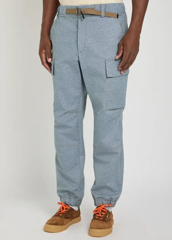Moncler Belted Denim Cargo Trousers