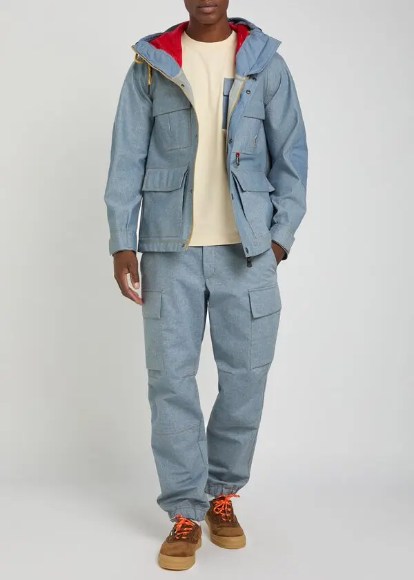 Moncler Belted Denim Cargo Trousers