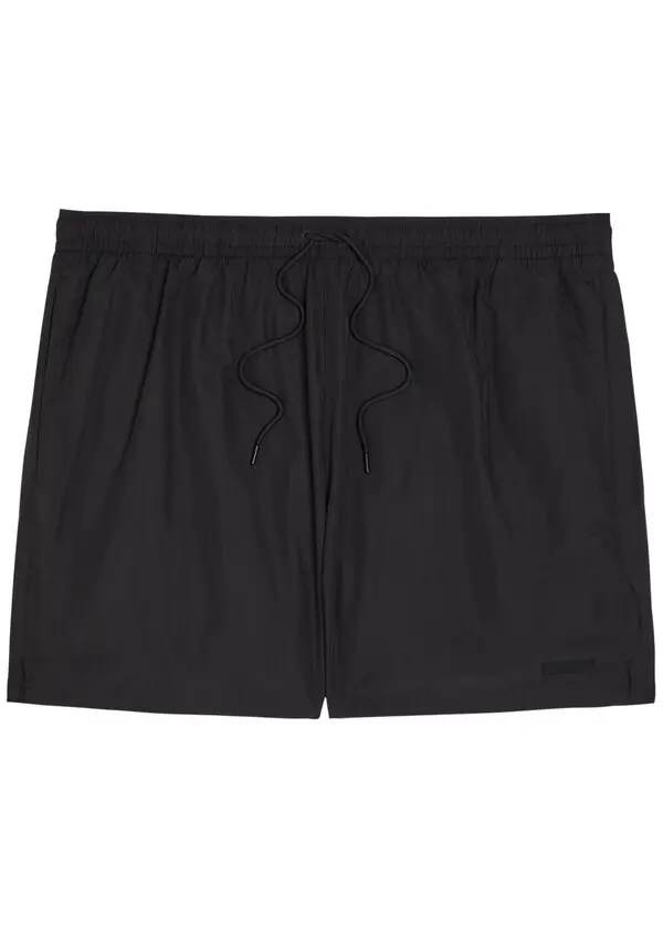 Calvin Klein Logo Appliquéd Swim Shorts - Black