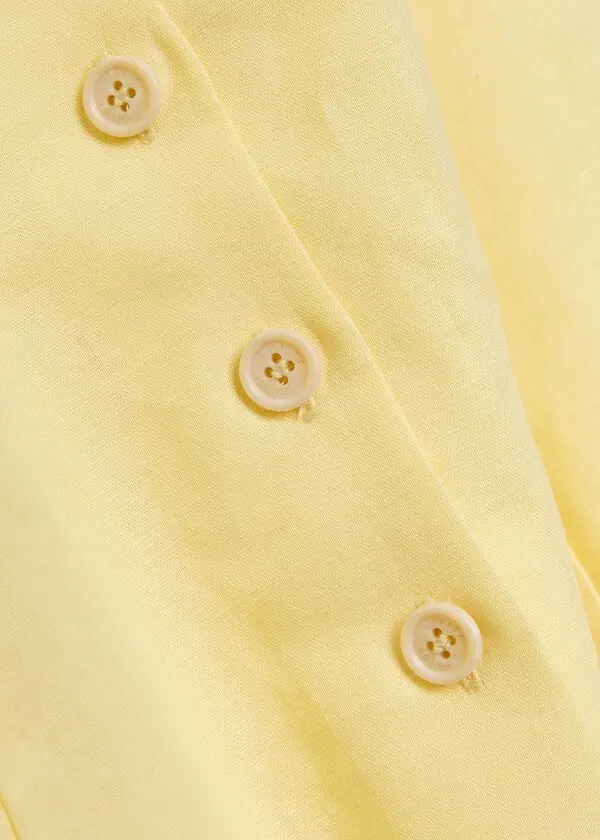 Paige Raye Linen And Cotton-blend Mini Dress - Yellow