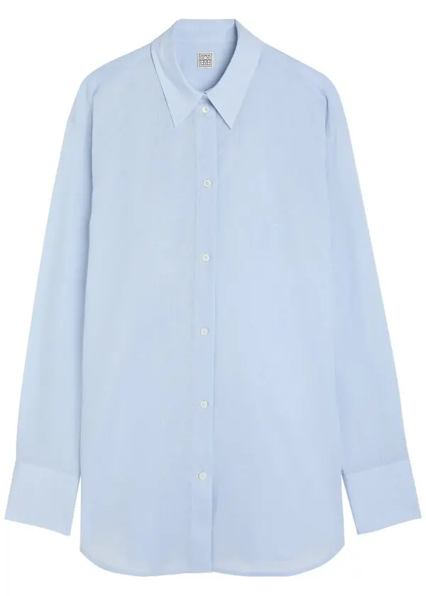 TOTEME Cotton And Linen-blend Shirt - Light Blue