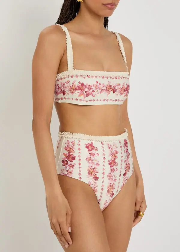 Agua Bendita Olmo Floral-print Bikini Top - Multicoloured