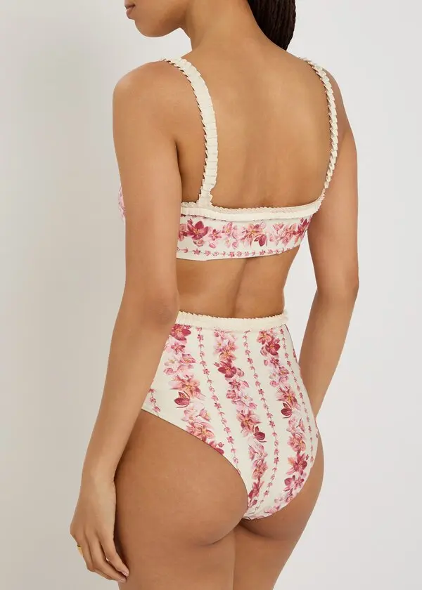 Agua Bendita Olmo Floral-print Bikini Top - Multicoloured