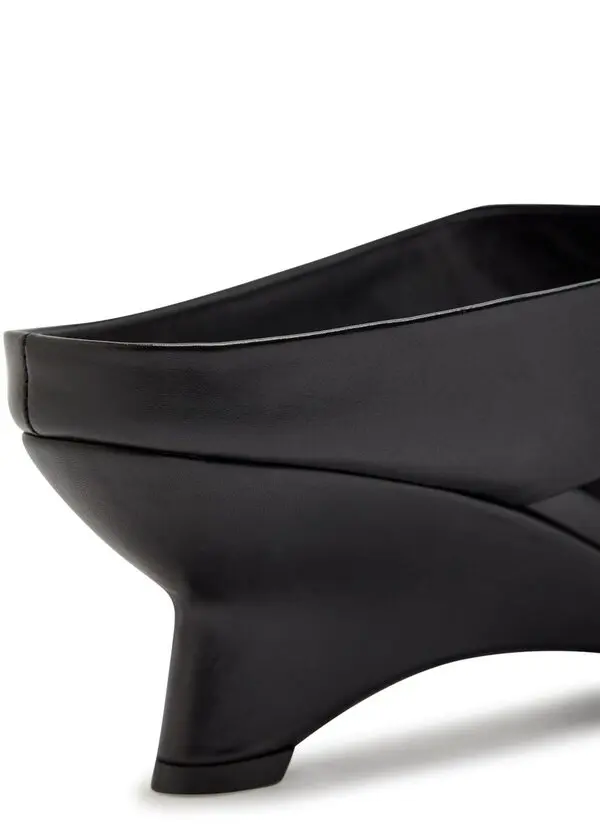 Khaite Marlow 55 Leather Mules - Black