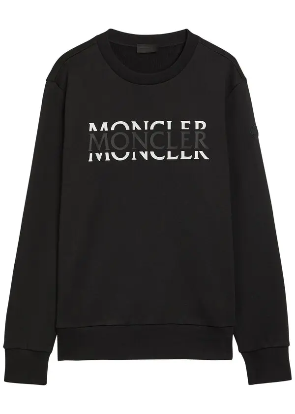 Moncler Logo-print Cotton Sweatshirt - Black