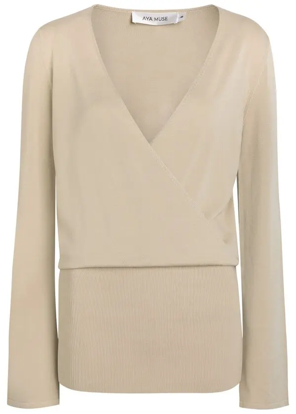 AYA MUSE Gema Knit Mini Wrap Dress
