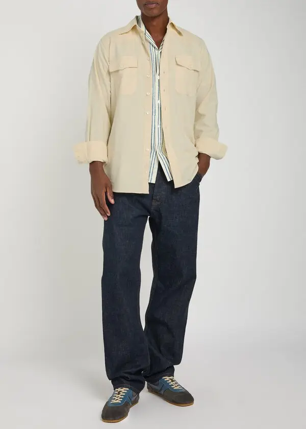 DRAKE'S Patch Pockets Corduroy Overshirt