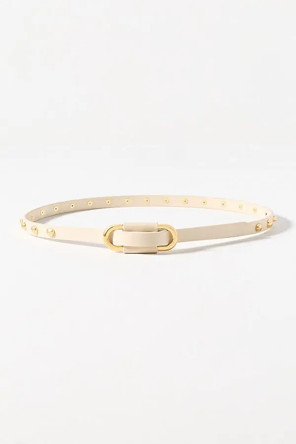 Anthropologie Blake Leather Belt - Cream