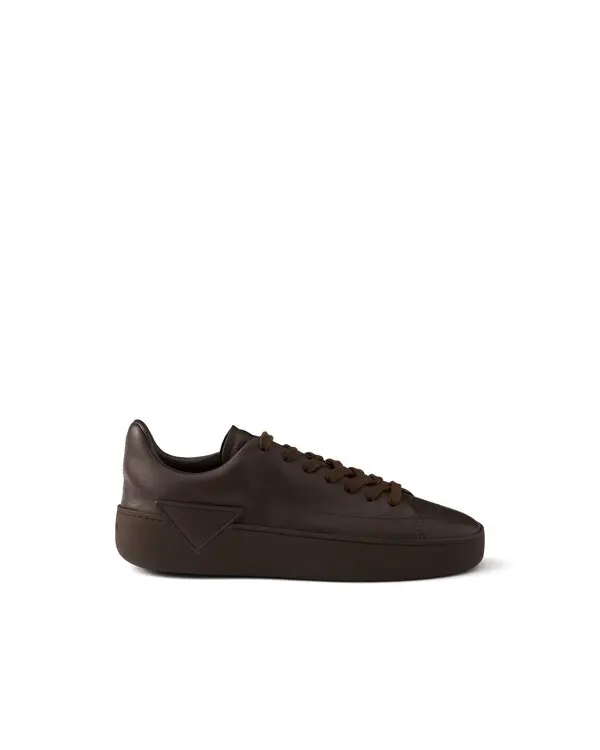 Prada Court Leather Sneakers - Brown