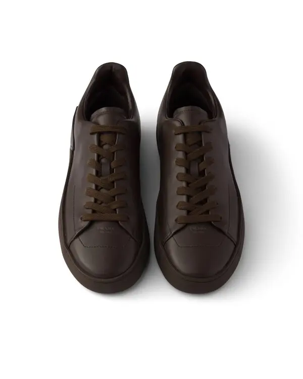 Prada Court Leather Sneakers - Brown