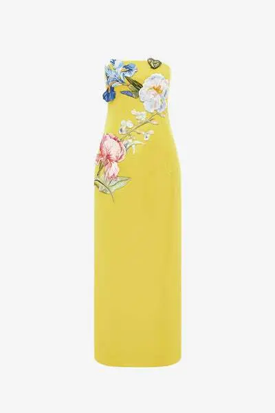 LEO LIN Rayna Appliqué Floral Bustier Maxi Dress