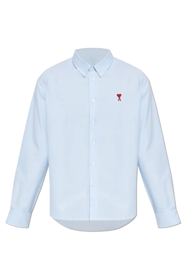 AMI Paris Shirt With Logo - Light Blue