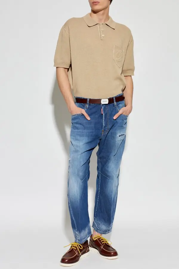 Dsquared2 Faded Relaxed Skinny Jeans - Navy Blue