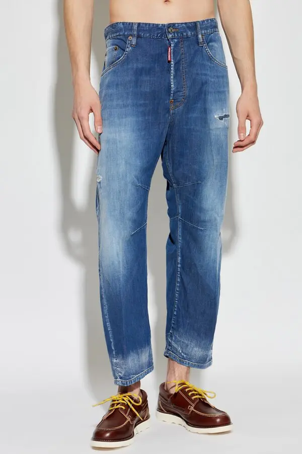 Dsquared2 Faded Relaxed Skinny Jeans - Navy Blue