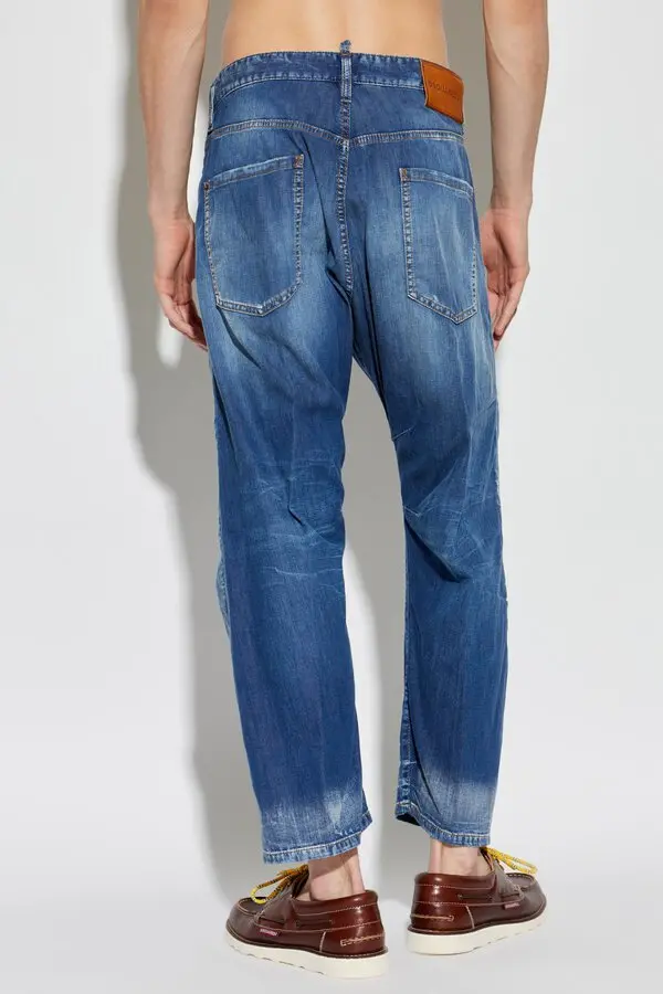Dsquared2 Faded Relaxed Skinny Jeans - Navy Blue