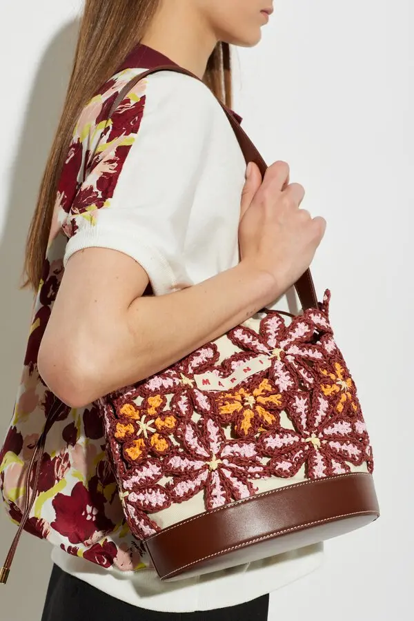 Marni Logo Bucket Bag - Brown