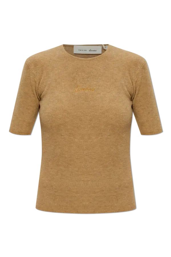 Fear Of God Top With Embroidered Logo - Beige