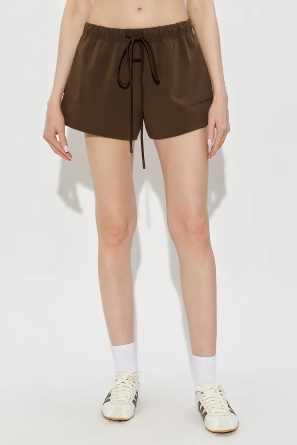 Fear Of God Shorts With Embroidered Logo - Brown