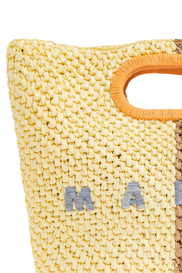 Marni Logo Raffia Tote - Beige