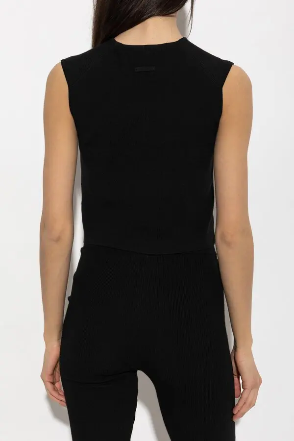 Fear Of God Sleeveless Ribbed Knit Top - Black