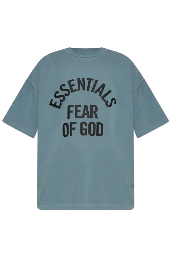 Fear Of God T-shirt With Printed Logo - Blue