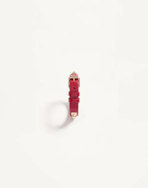 Valentino Garavani Rockstud Leather Bracelet - Red