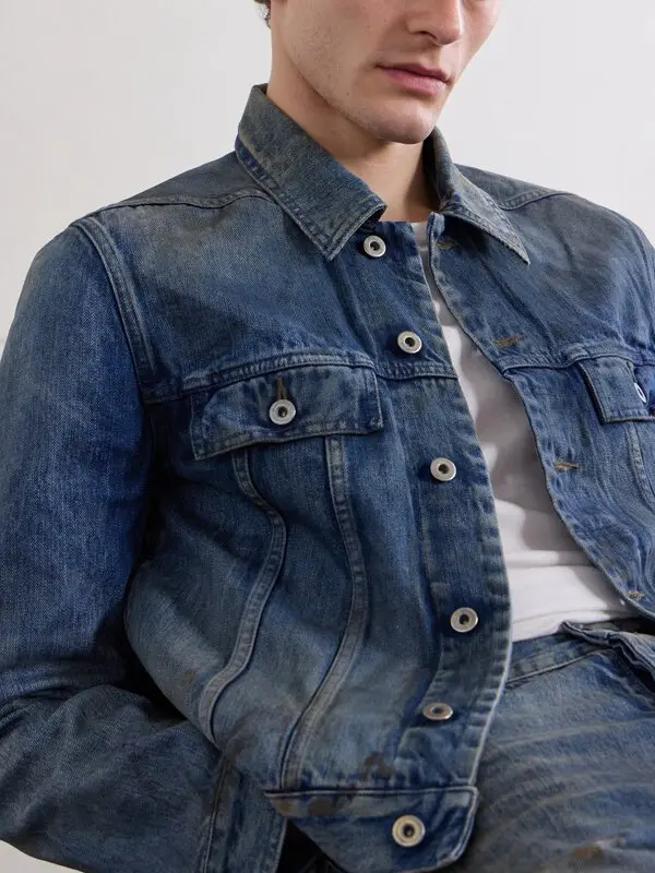 Rick Owens Denim Trucker Jacket - Blue