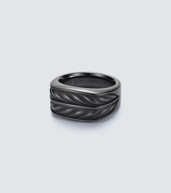 David Yurman Chevron Titanium Ring - Black