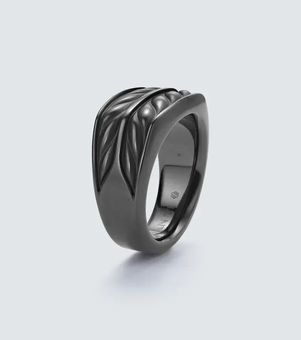 David Yurman Chevron Titanium Ring - Black