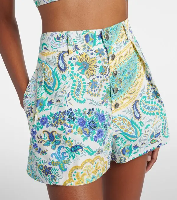 Etro Paisley Cotton Shorts