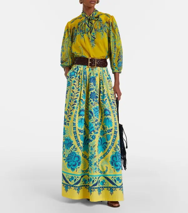 Etro Printed Cotton Maxi Skirt
