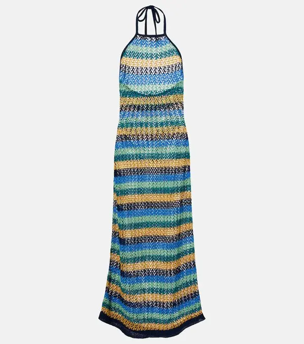 Etro Striped Cotton-blend Maxi Dress - Multicoloured