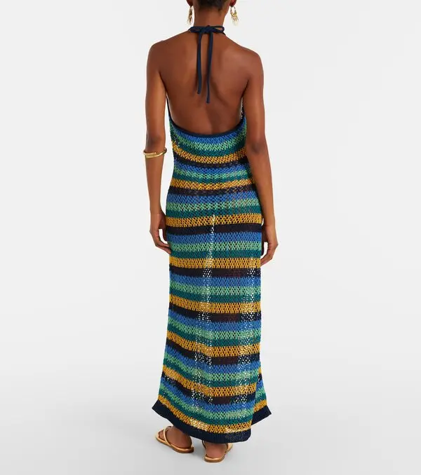 Etro Striped Cotton-blend Maxi Dress