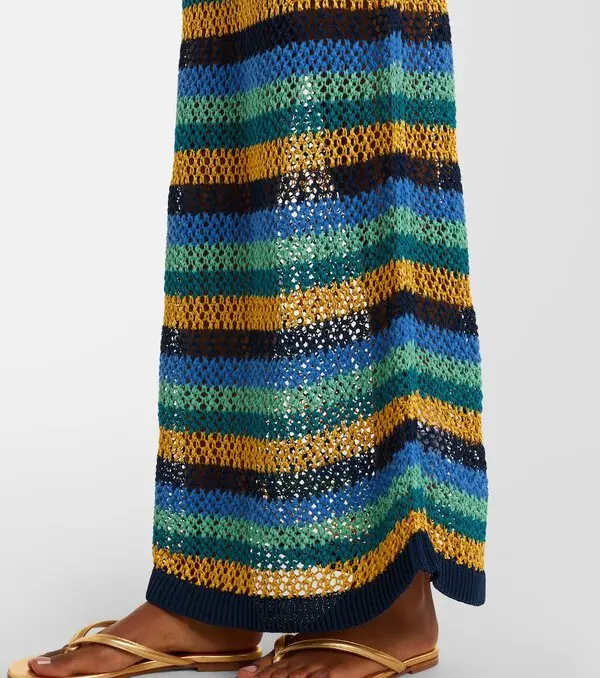 Etro Striped Cotton-blend Maxi Dress