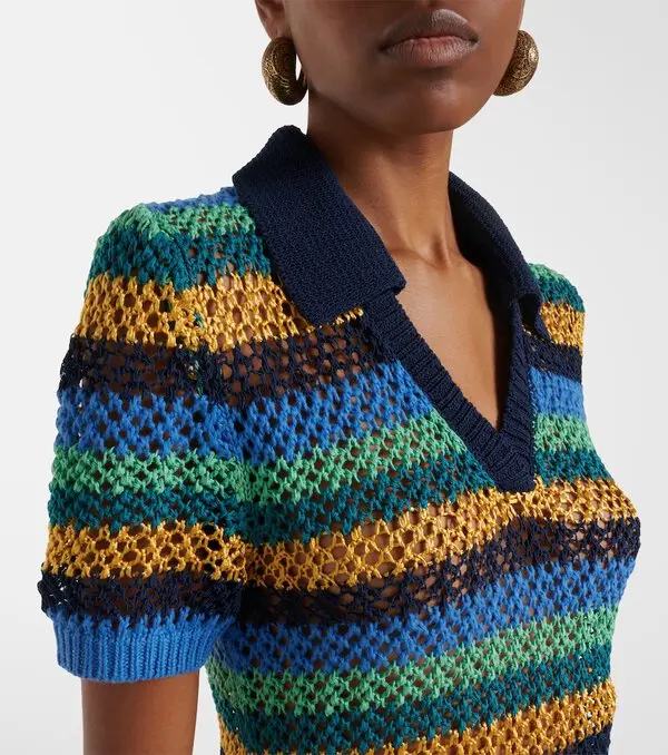 Etro Knitted Striped Cotton-blend Crop Top