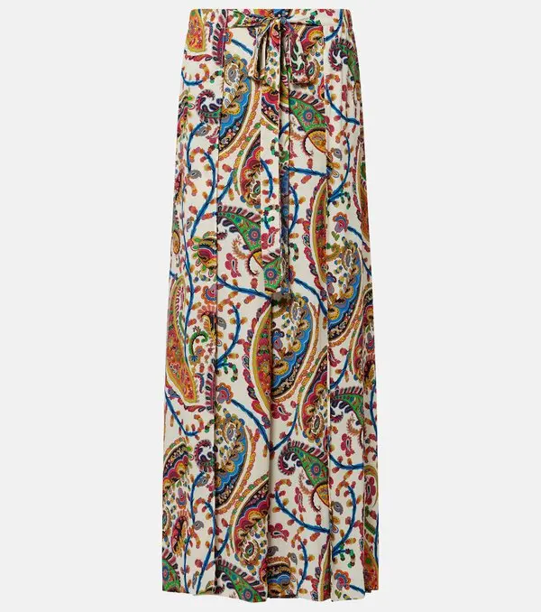 Etro Paisley Pleated Palazzo Pants - Multicoloured