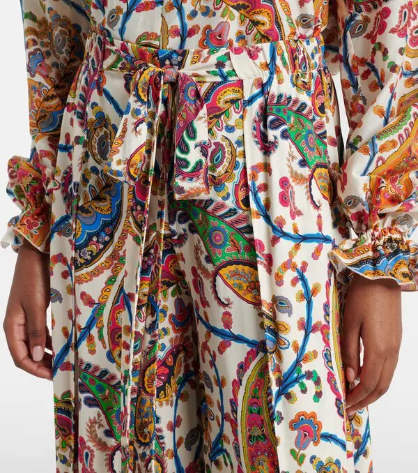 Etro Paisley Pleated Palazzo Pants - Multicoloured