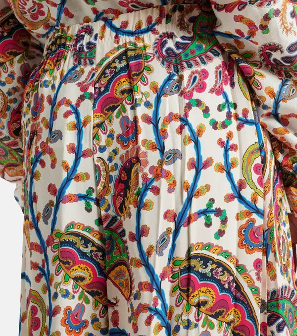Etro Paisley Pleated Palazzo Pants - Multicoloured