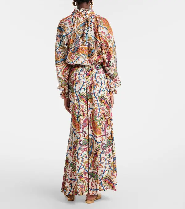 Etro Paisley Pleated Palazzo Pants - Multicoloured