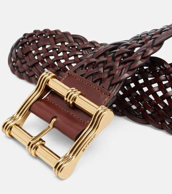 Etro Woven Leather Belt - Brown