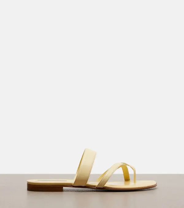 Manolo Blahnik Susa Leather Sandals - Yellow